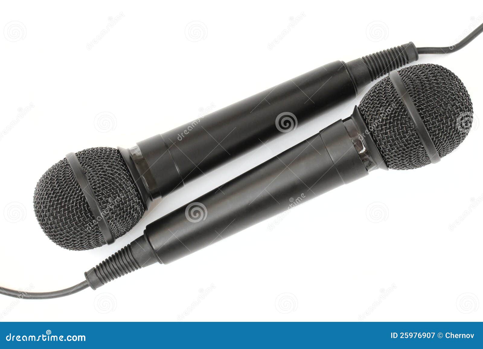 Two Microphones on a White Background- Var. 2 Stock Image - Image of ...