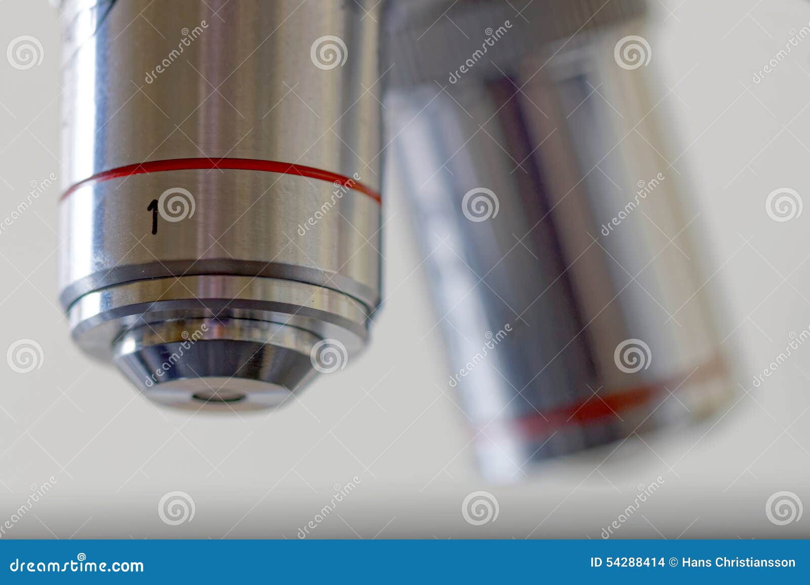 Two microscope lenses stock photo. Image of equipment - 54288414