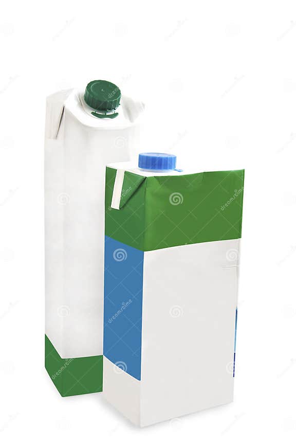 Two milk cartons. stock image. Image of green, carton - 11081387