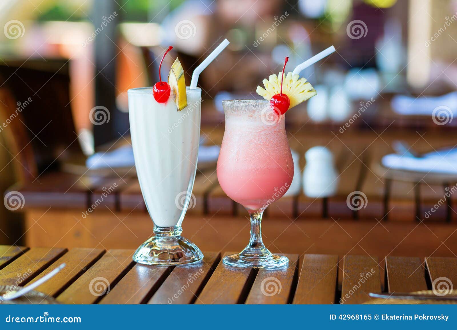 Two Milkshakes in a Beach Restaurant Stock Image - Image of party ...