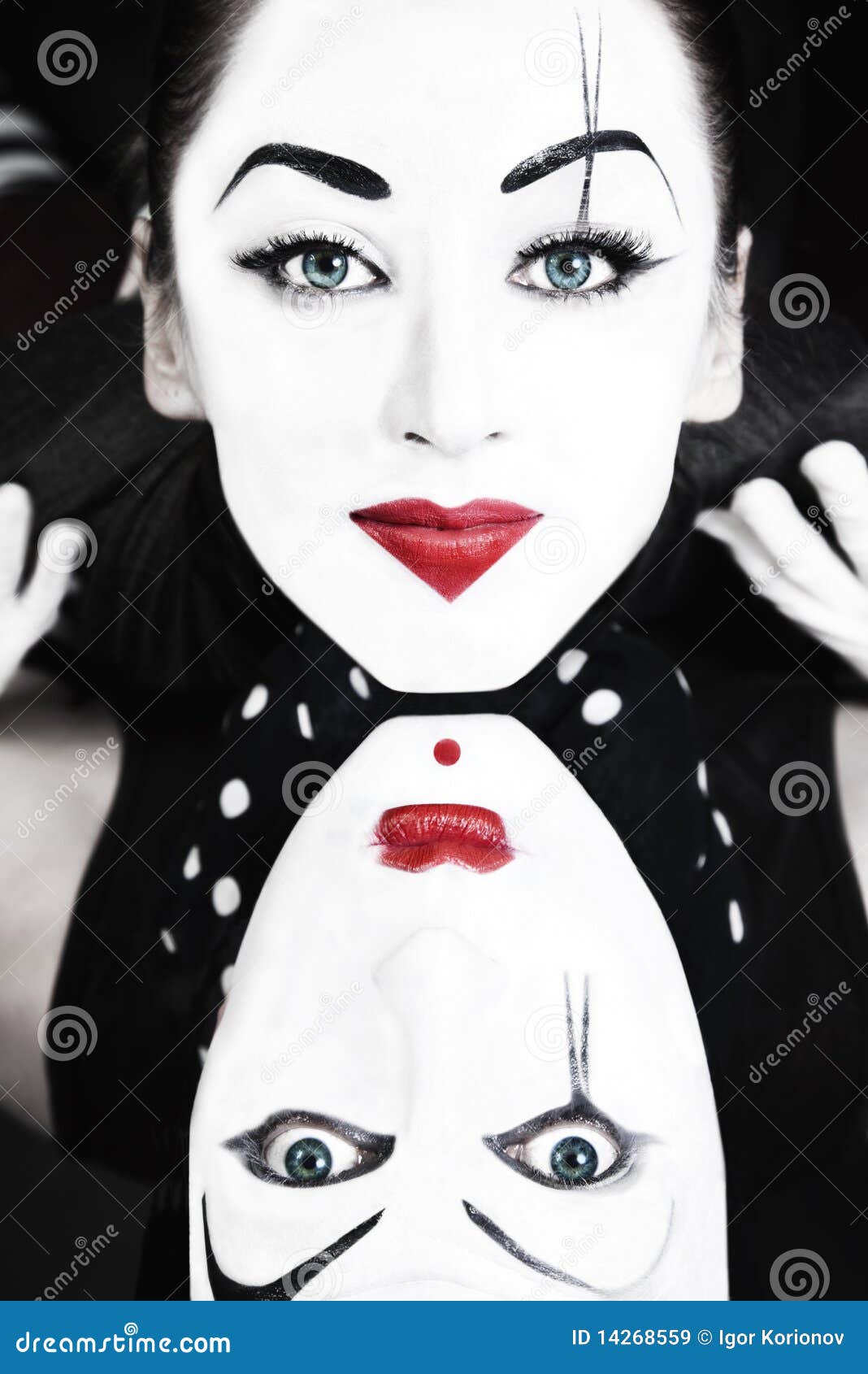 Two mimes with blue eyes stock image. Image of lips, eyes - 14268559