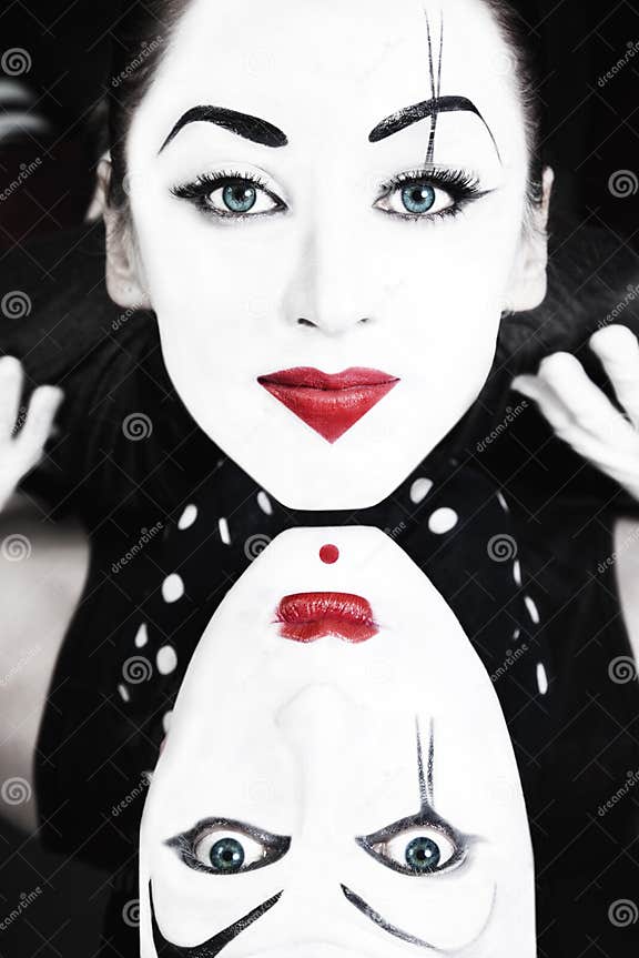 Two mimes with blue eyes stock image. Image of lips, eyes - 14268559