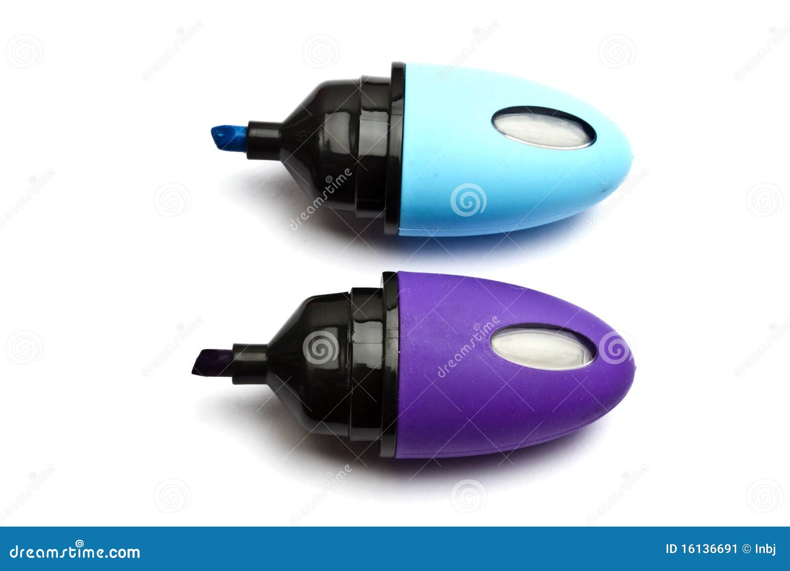 Two Mini Highlighters Isolated on White Stock Image - Image of neon ...