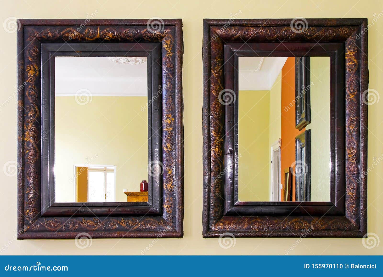 Two mirrors stock photo. Image of rectangular, style - 155970110