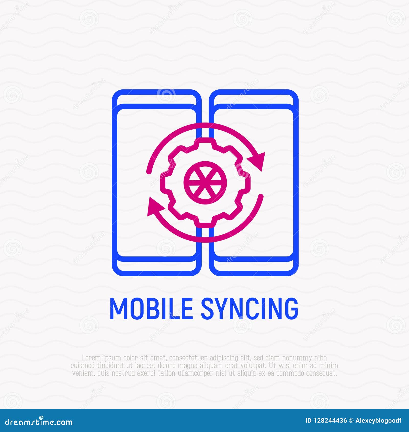 Two Mobile Devices are Syncing. Thin Line Icon Stock Vector ...
