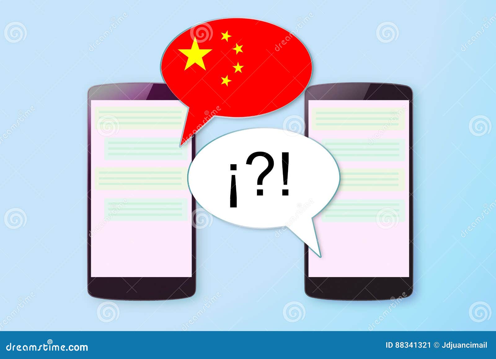 Two Mobiles in a Chat Communication in Chinese and Other Language ...