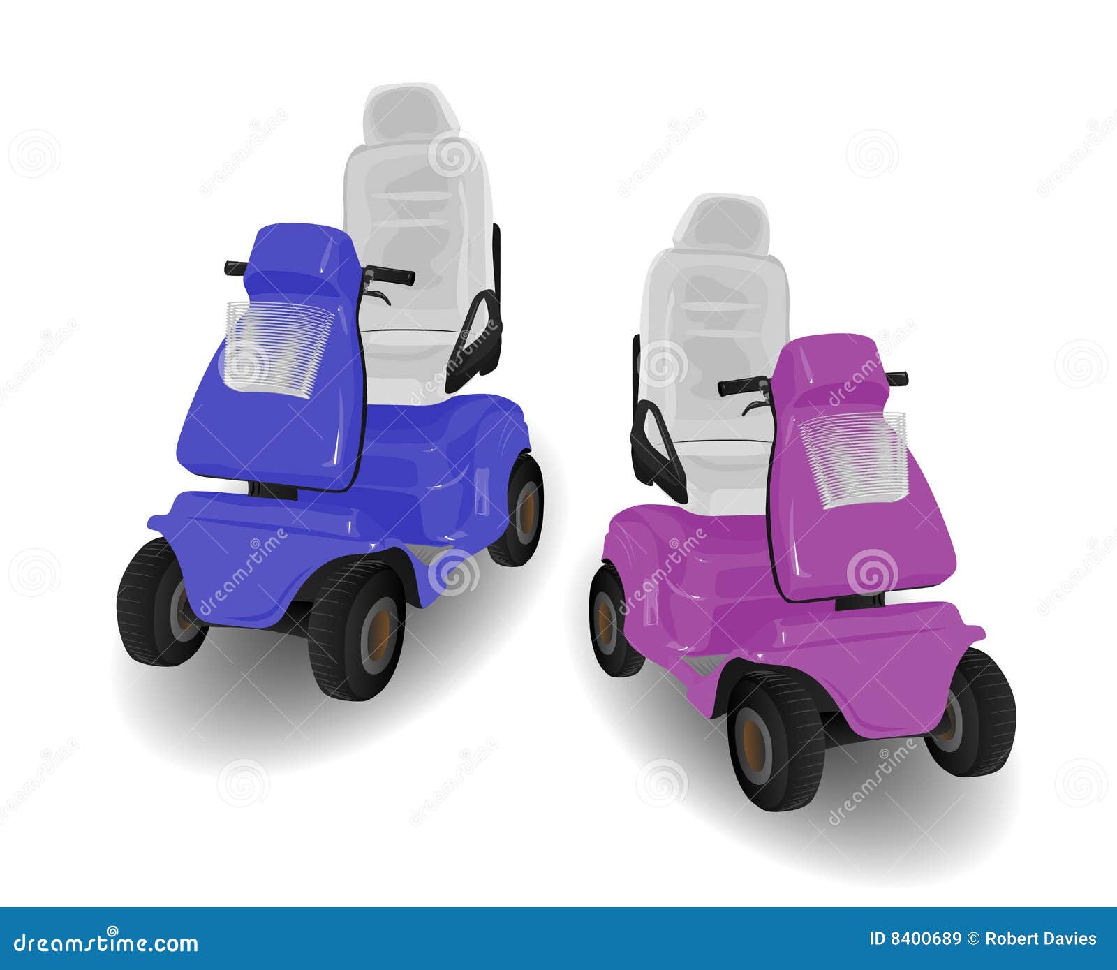 Two Mobility Scooter Illustrations Stock Vector - Illustration of ...
