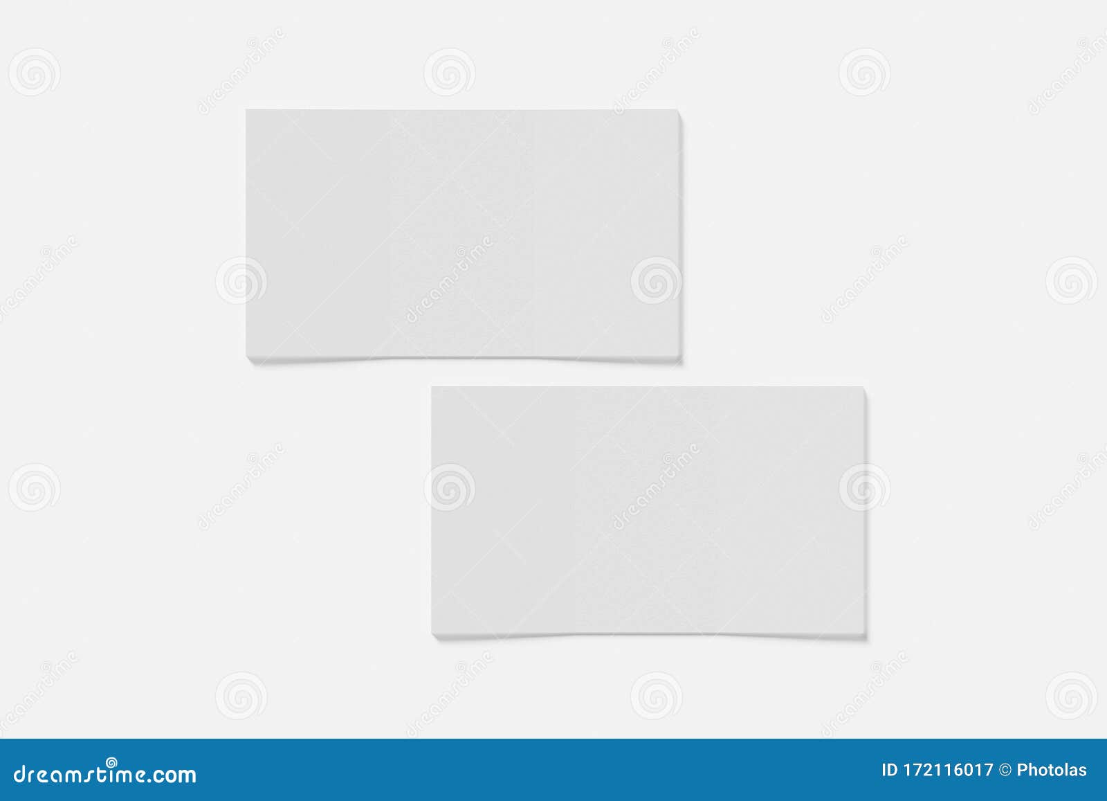 Two Mockup Blank Business or Name Card on a White Background. 3D ...