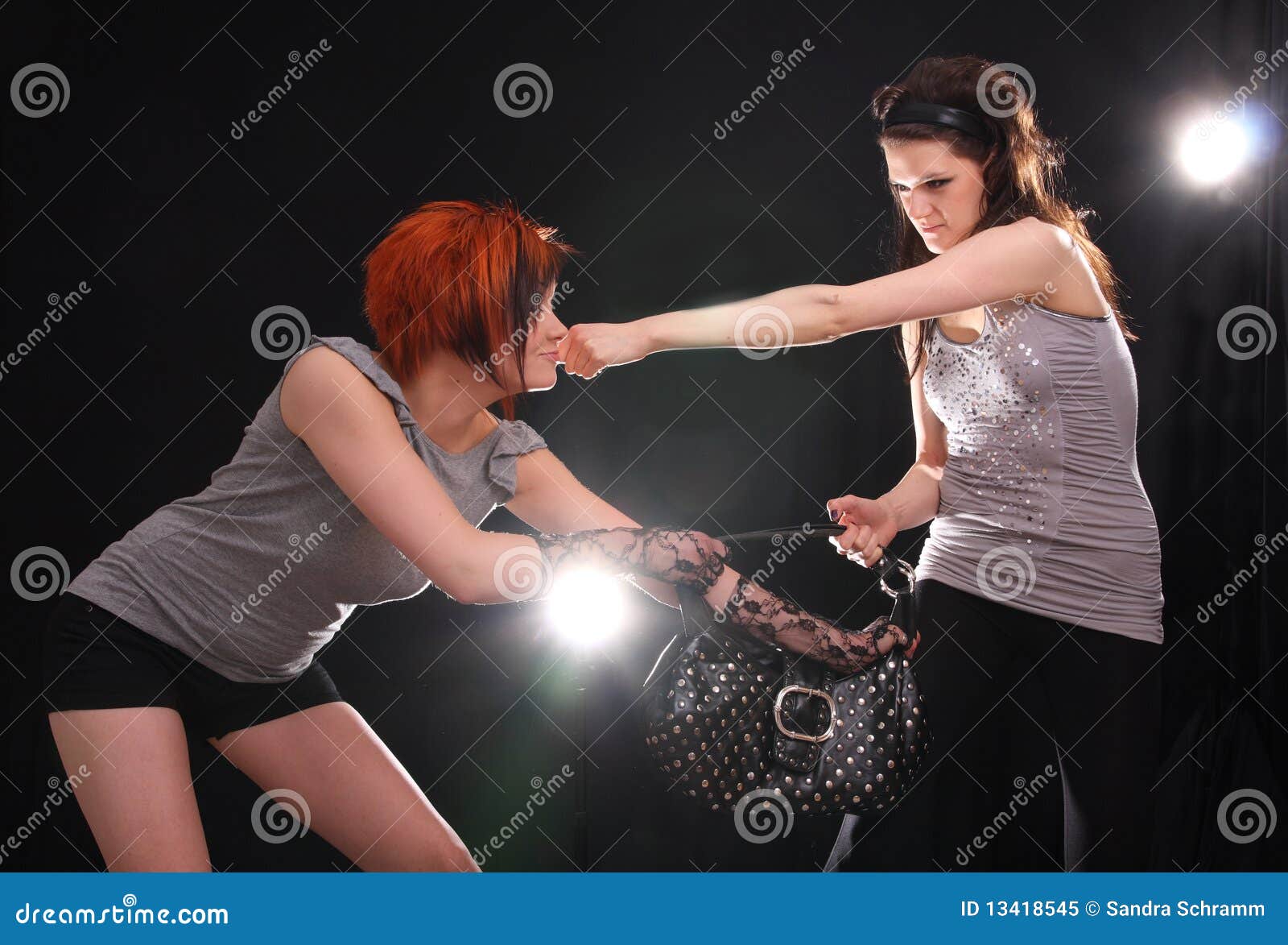 Two Models in Colorful Setting in the Studio Stock Image - Image of ...