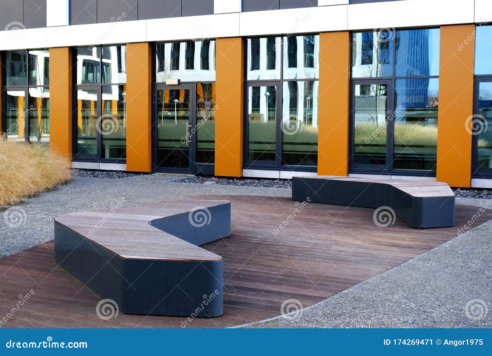 Modern Benches In The City Square . City Improvement, Urban Planning ...