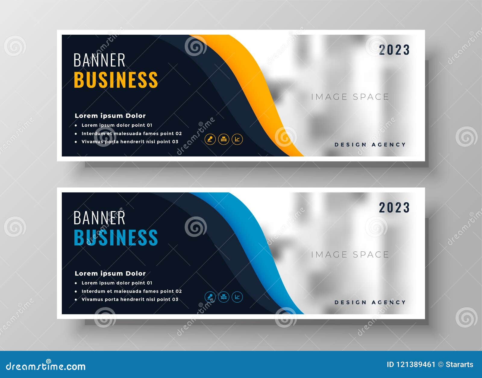 Two Modern Business Banners with Image Space Stock Vector ...