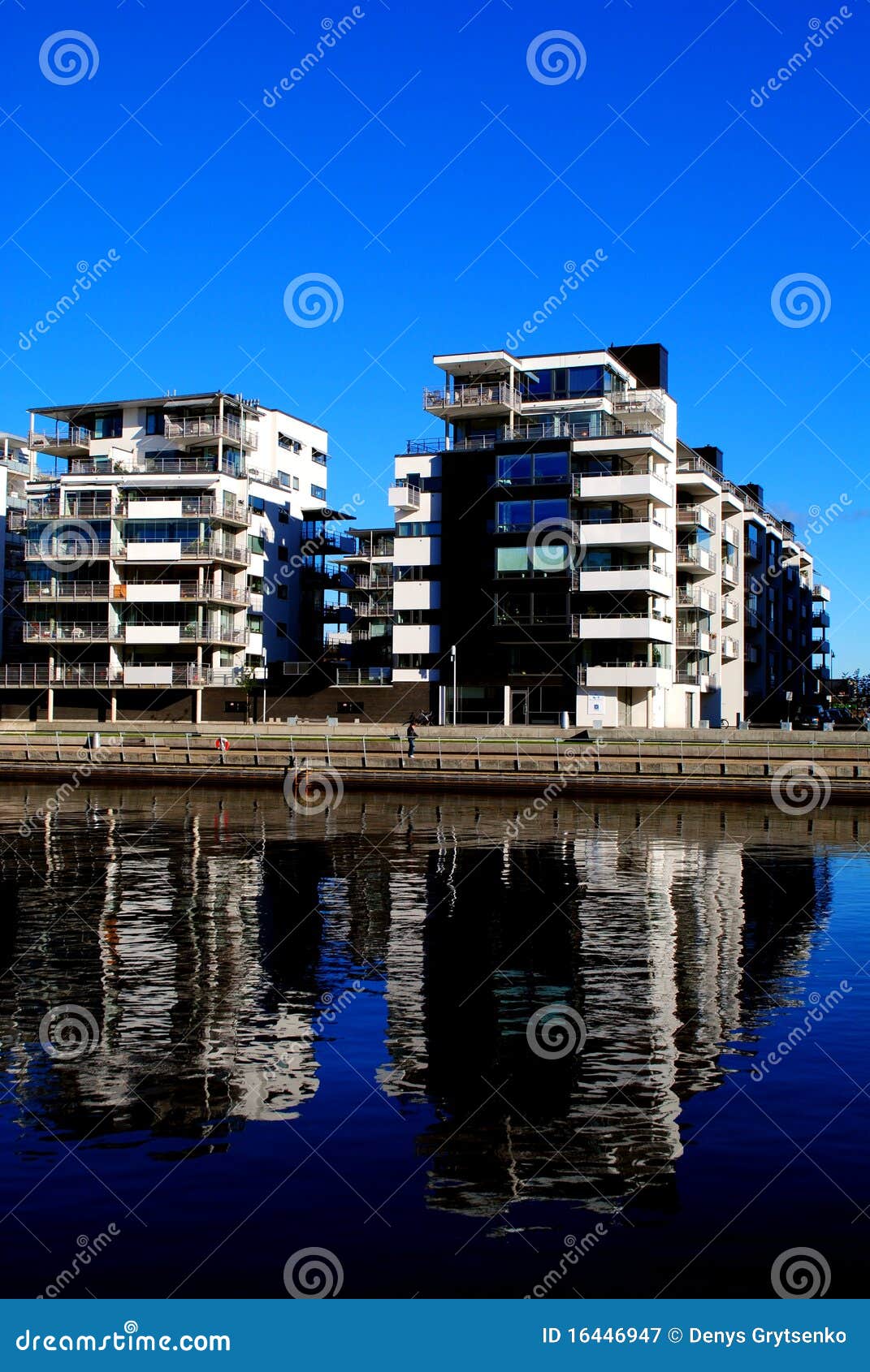 Two Modern House Near the River Stock Image - Image of riverside ...