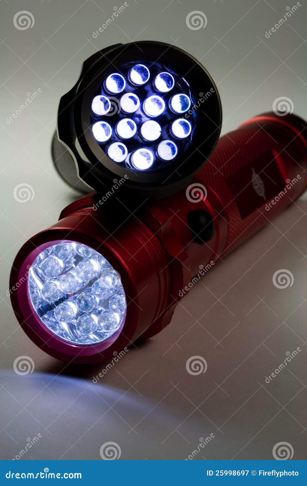 Two Modern LED Flashlights stock image. Image of emit - 25998697