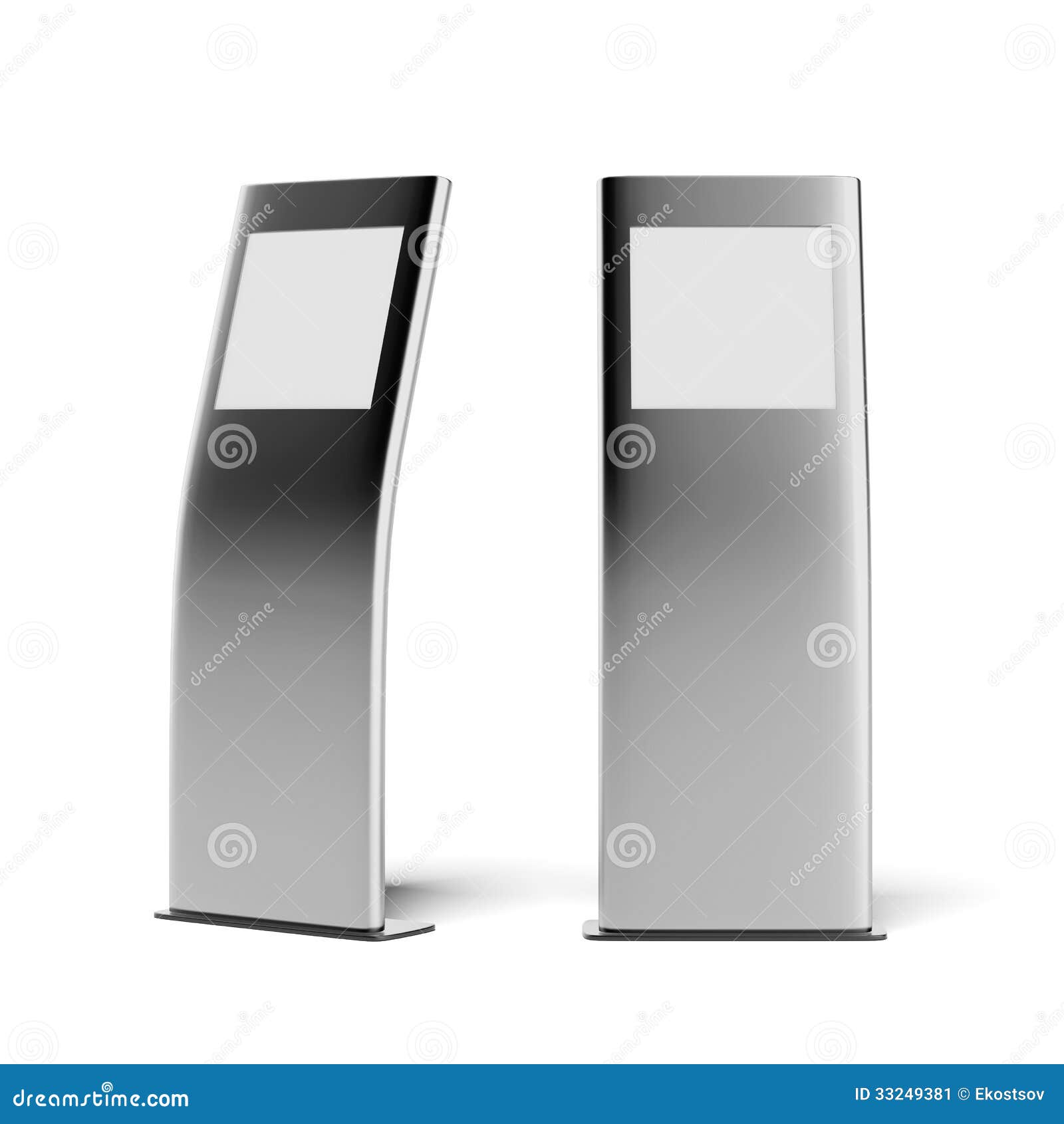Two Modern Metal Advertising Stands Stock Illustration - Illustration ...