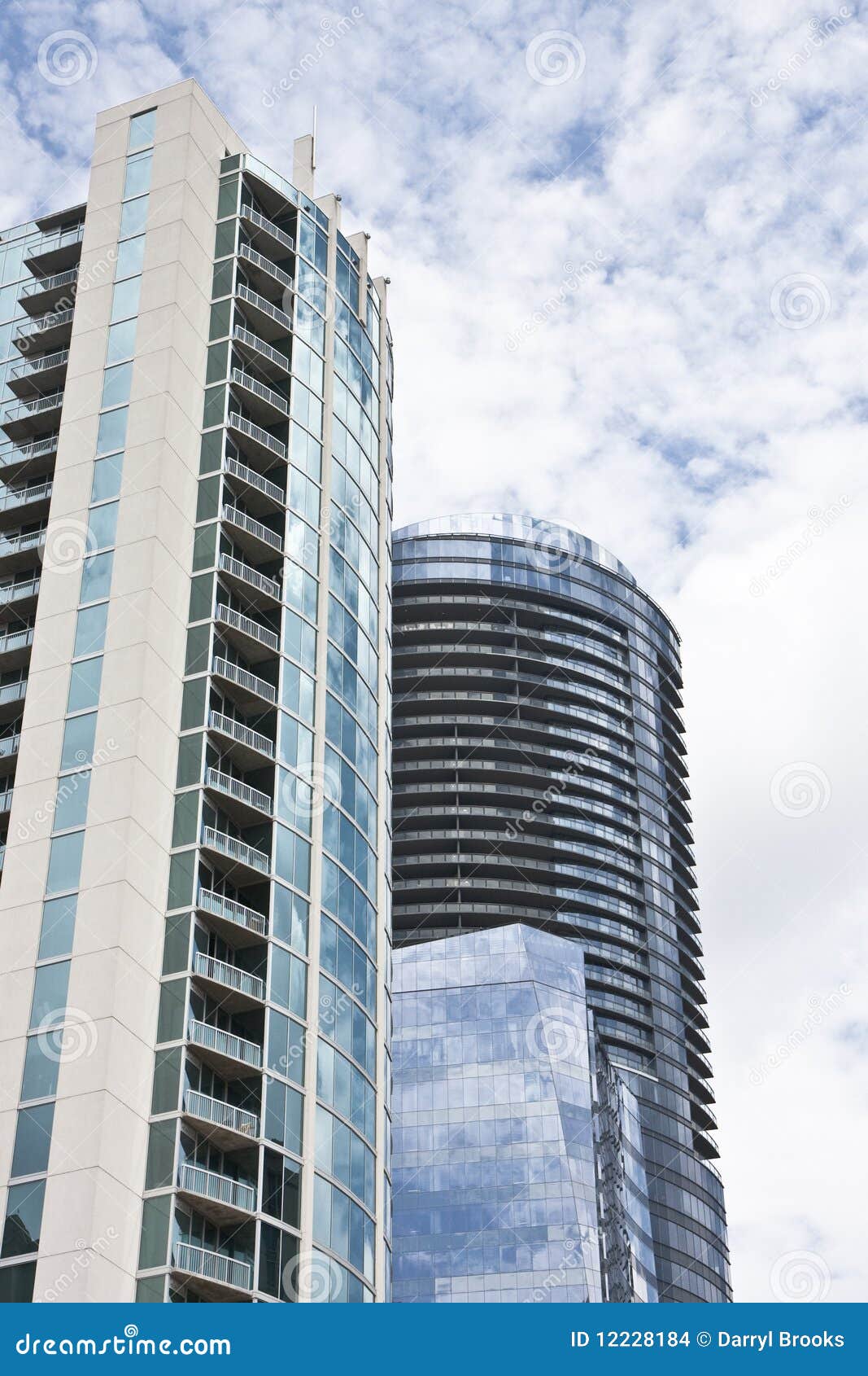 Two Modern Office Towers stock photo. Image of glass - 12228184