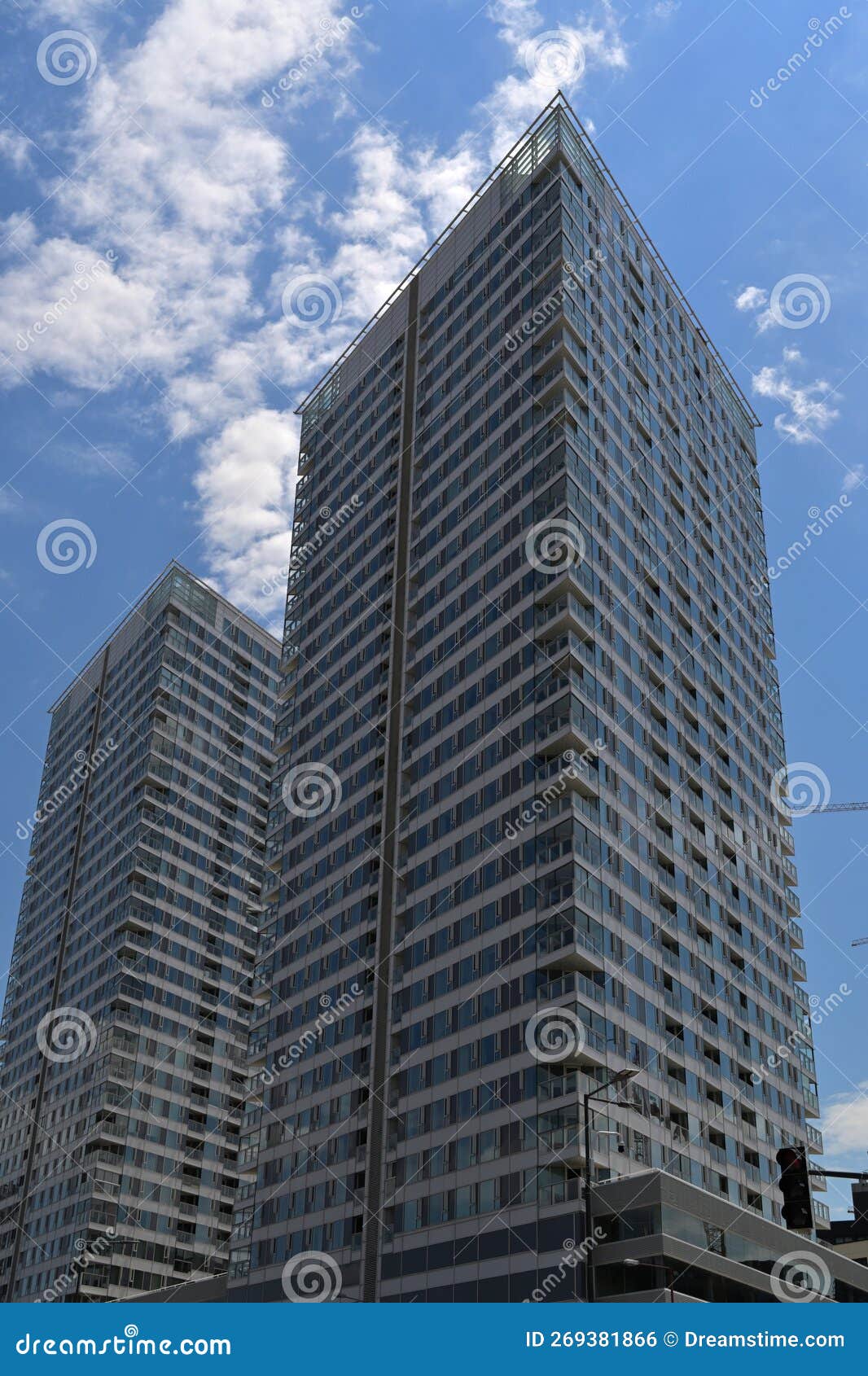 Two Modern Skyscrapers with Blue Sky Stock Photo - Image of tower ...