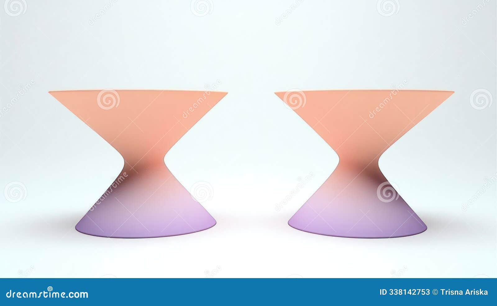 Two Modern, Stylized Tables with a Gradient Color Scheme Stock ...