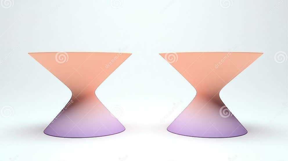 Two Modern, Stylized Tables with a Gradient Color Scheme Stock ...