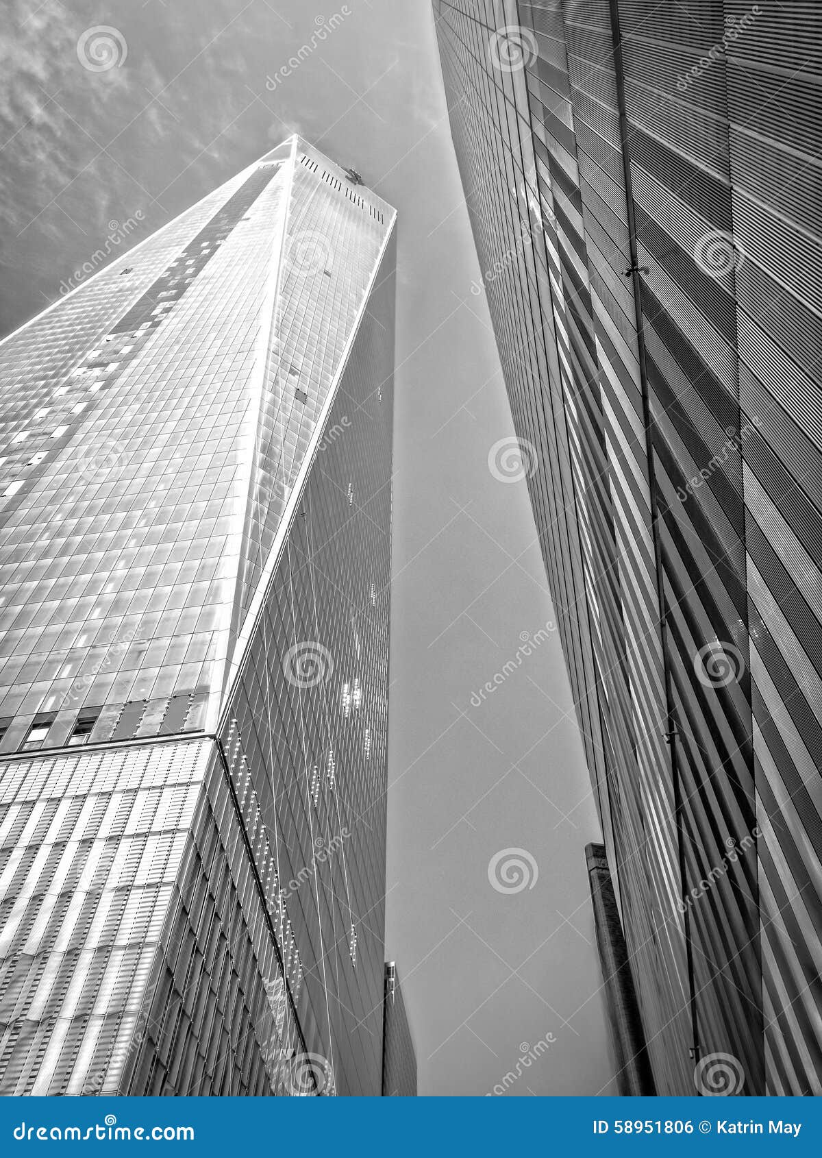 Two Modern Tower Blocks Monochrome Stock Photo - Image of building ...
