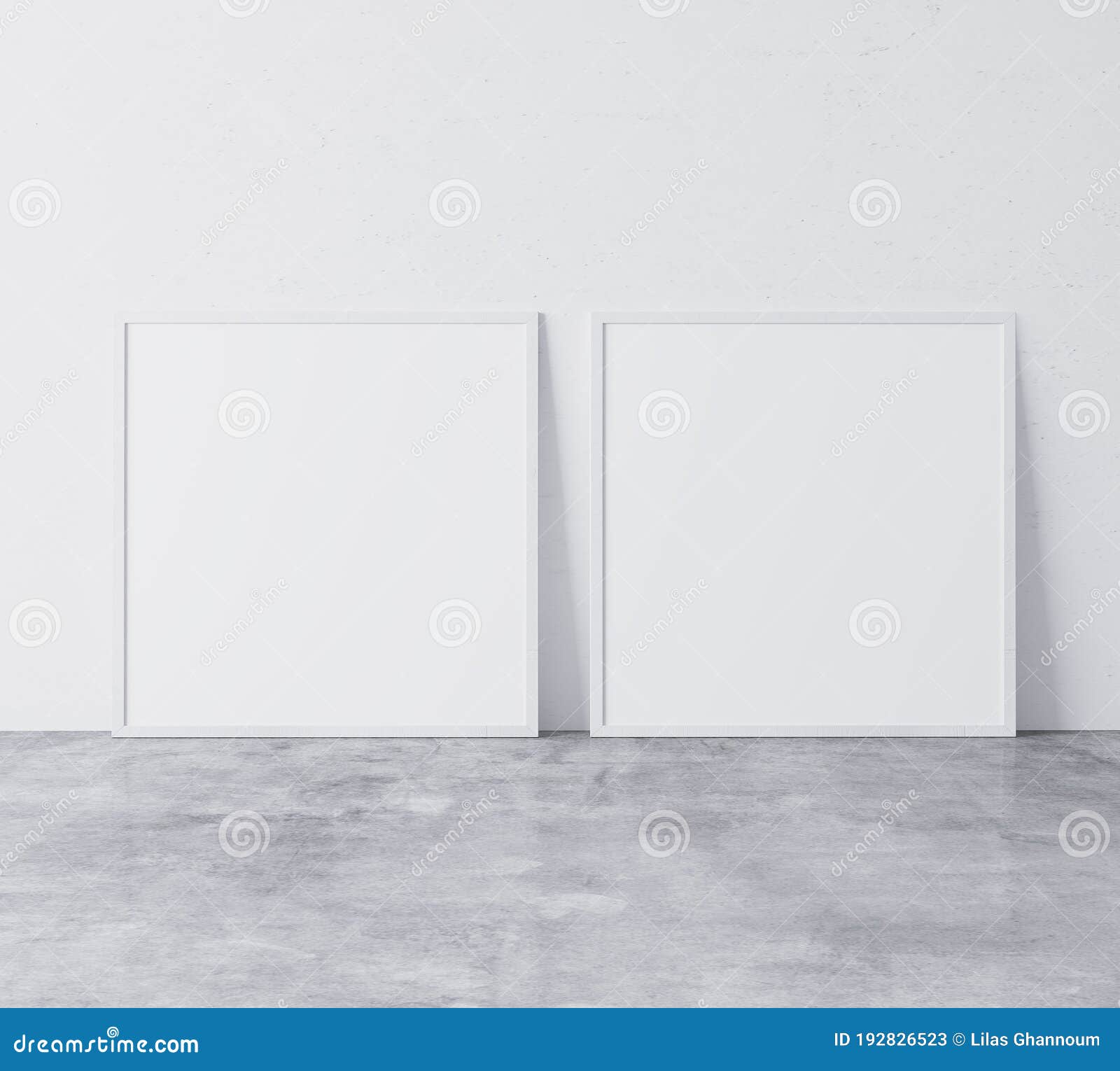 Two Modern White Square Frames Mock Up Stock Illustration ...