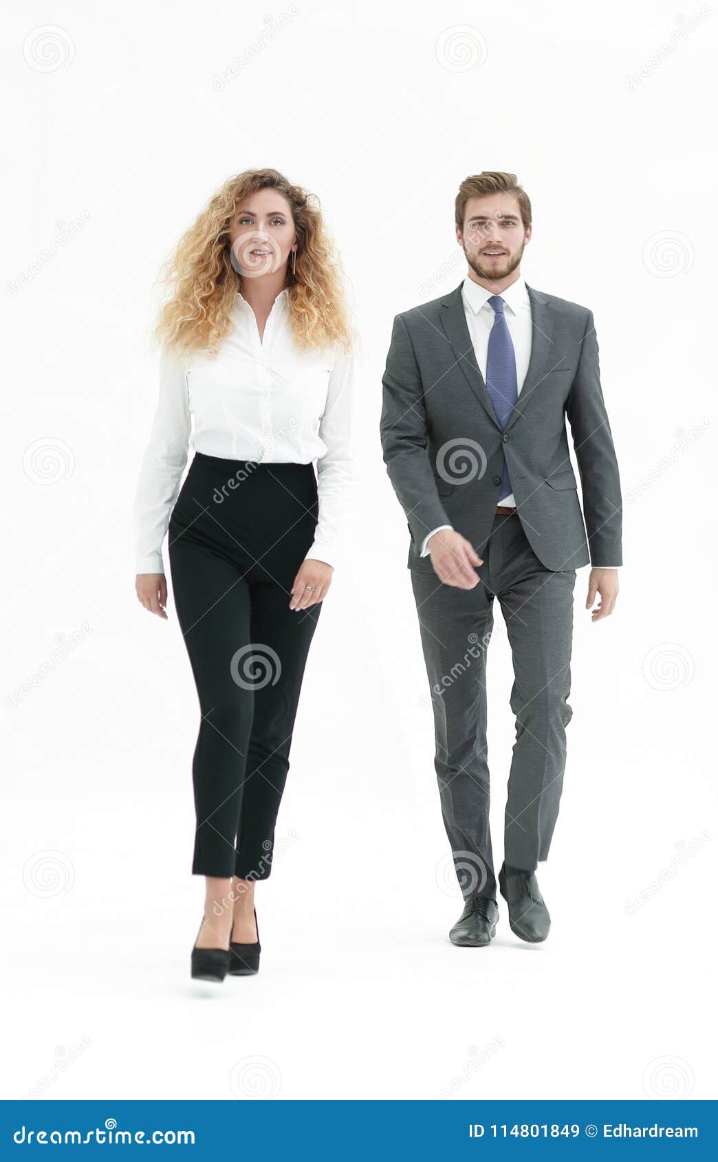 Two Modern Young People Going Forward . Stock Image - Image of future ...