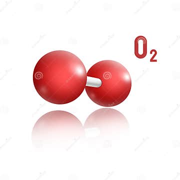 Two Molecules of Oxygen on White Background, Illustration Stock ...