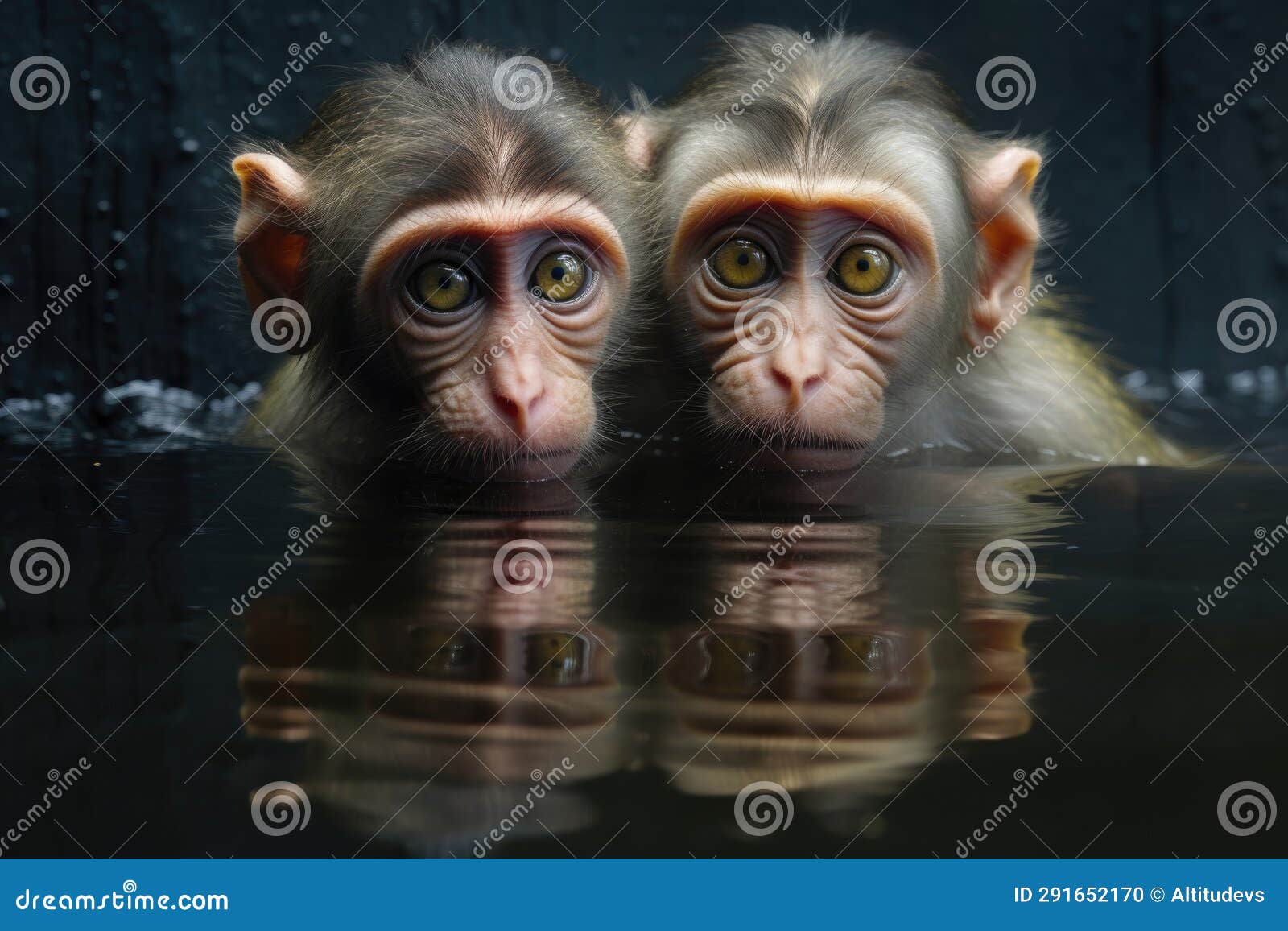 Two Monkeys, One Mimicking the Others Actions Stock Photo - Image of ...