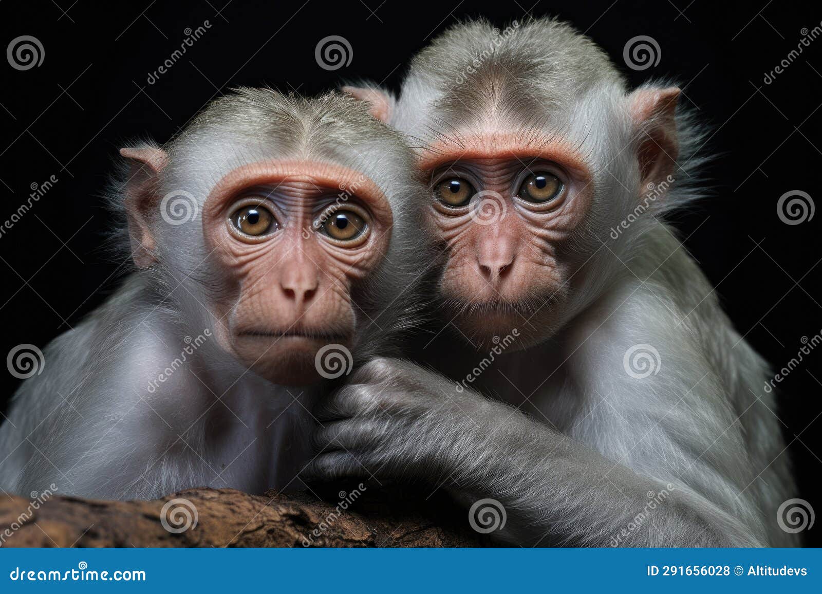 Two Monkeys, One Mimicking the Others Actions Stock Photo - Image of ...
