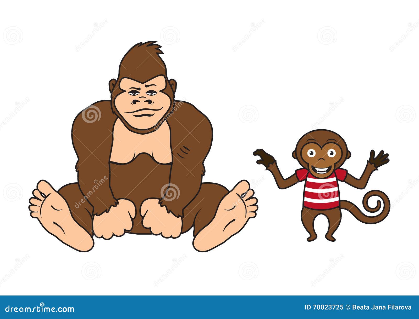 Two monkeys vector stock vector. Illustration of cartoon - 70023725