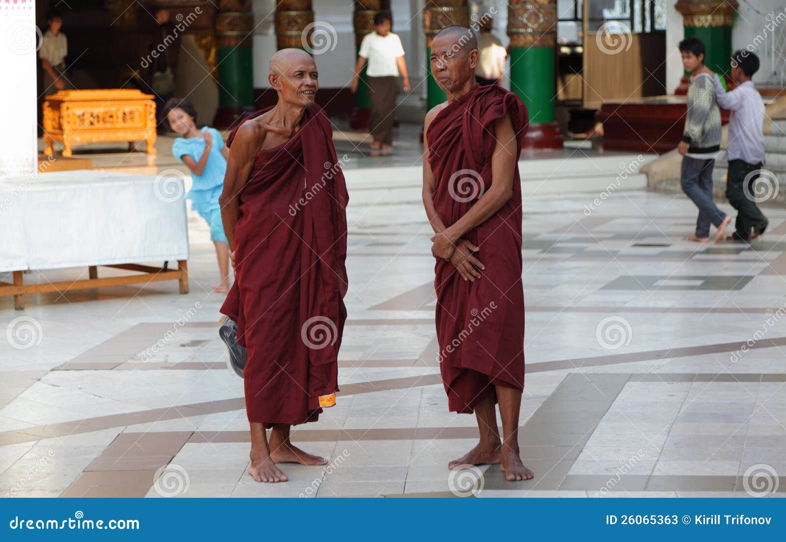 Two monks editorial stock photo. Image of summer, burma - 26065363