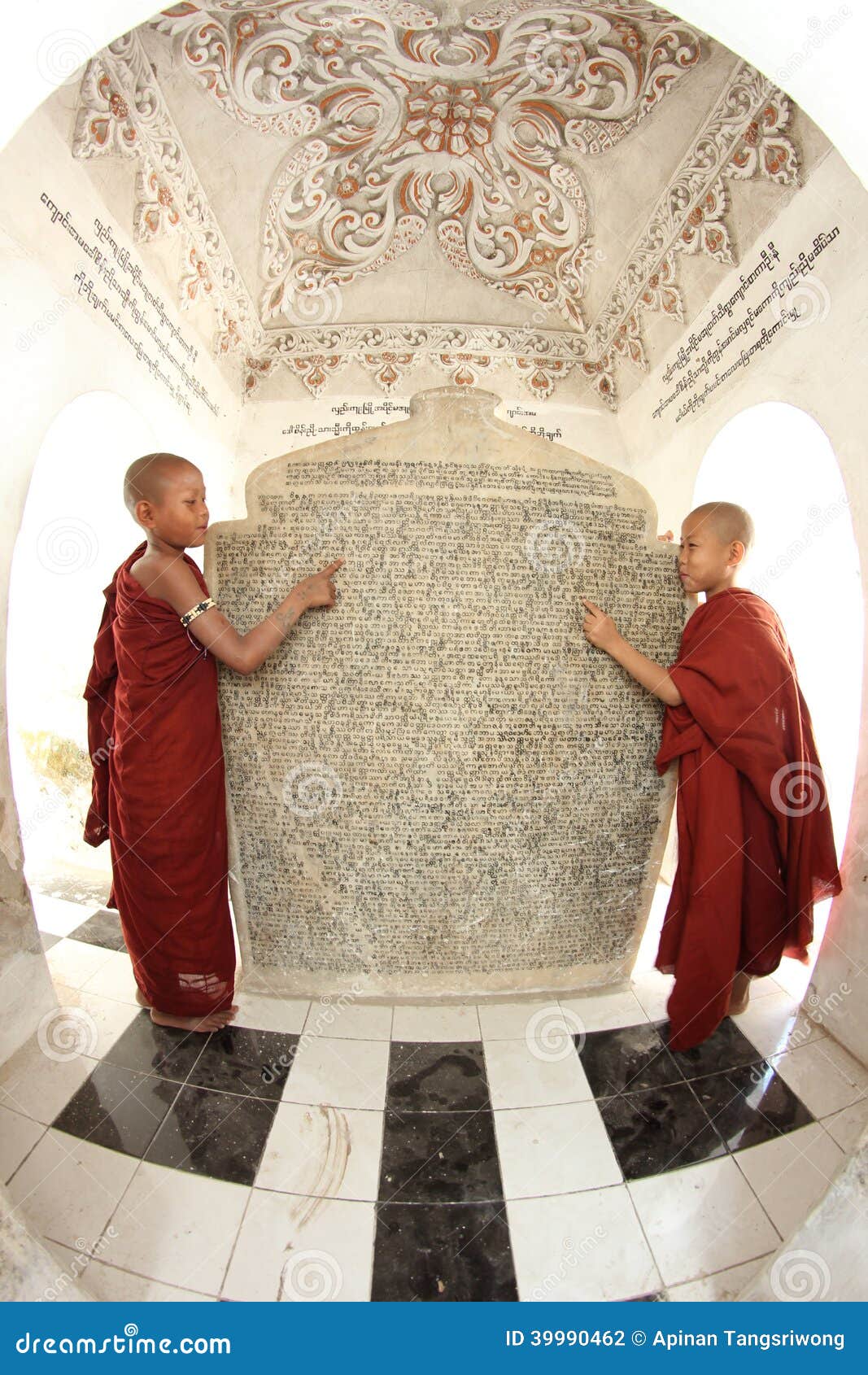 Two monks in myanmar editorial photography. Image of young - 39990462