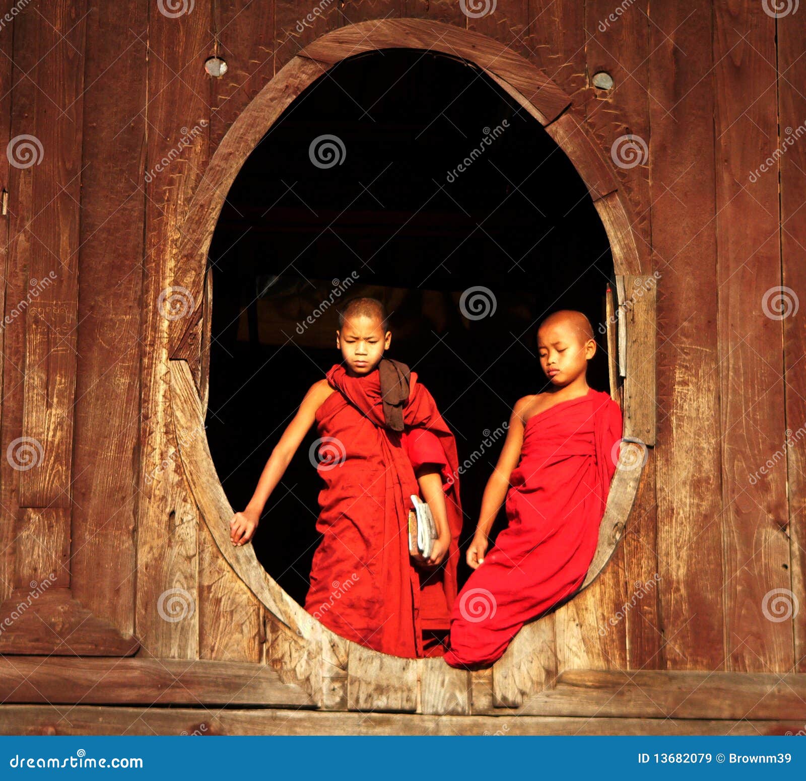 Two Monks Pondering, Myanmar (Burma) Editorial Stock Image - Image of ...