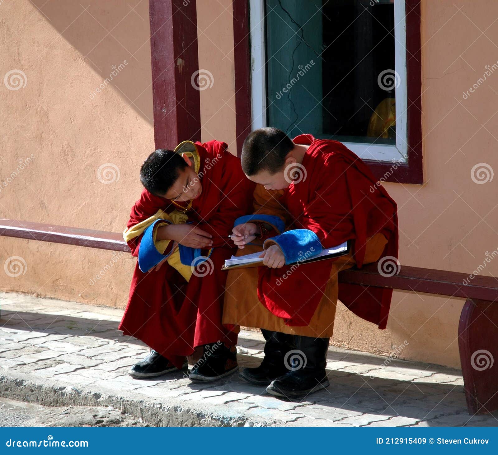Two Monks Studying editorial stock image. Image of study - 212915409