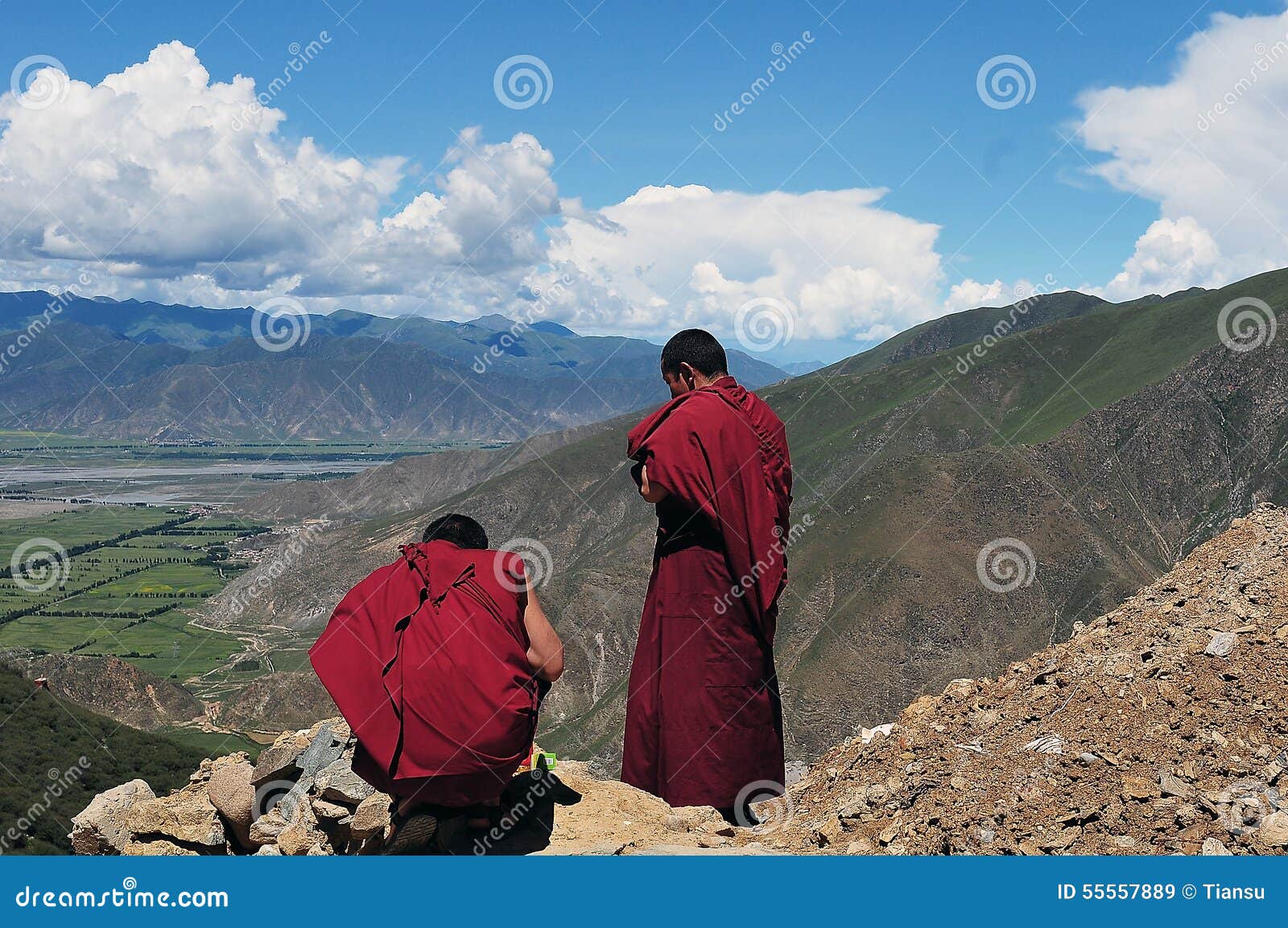 Two monks in Tibet editorial stock image. Image of asian - 55557889