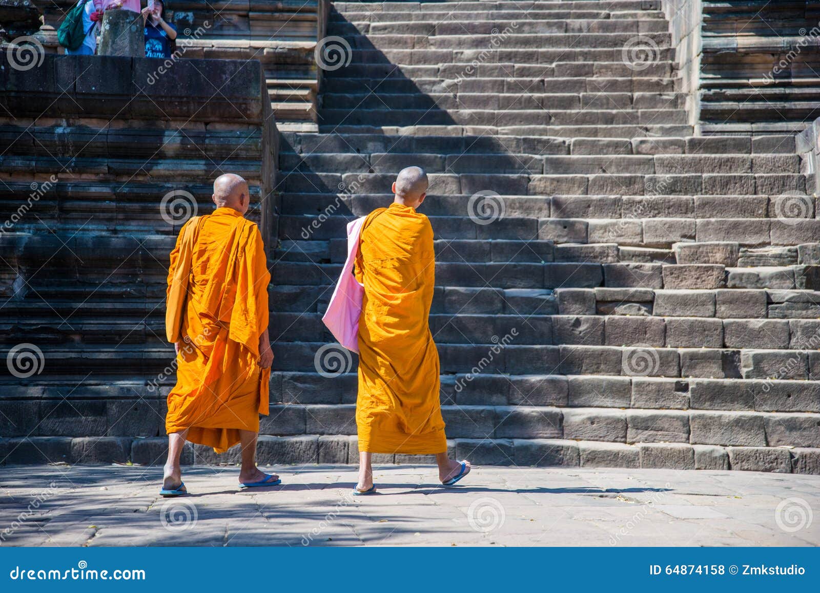 Two Monks Walking on Stone Stair Stock Photo - Image of tradition ...