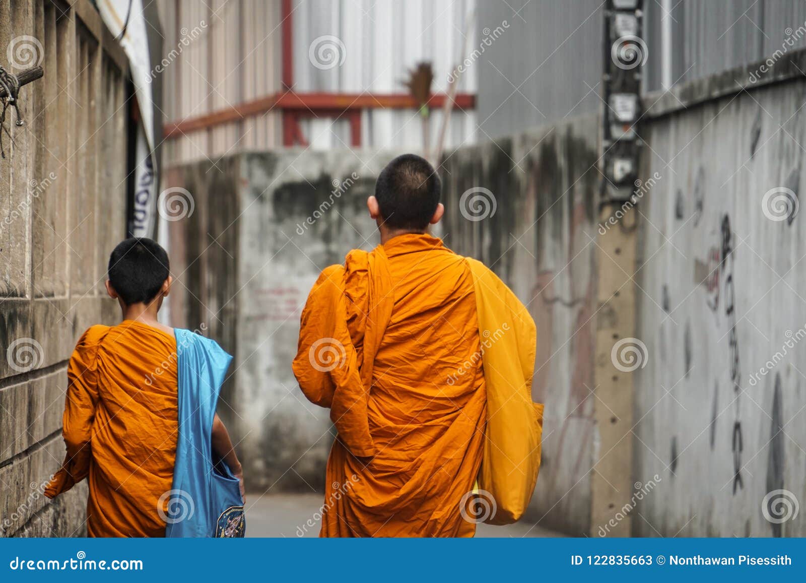 Monks Walking on the Street Editorial Stock Photo - Image of tradition ...