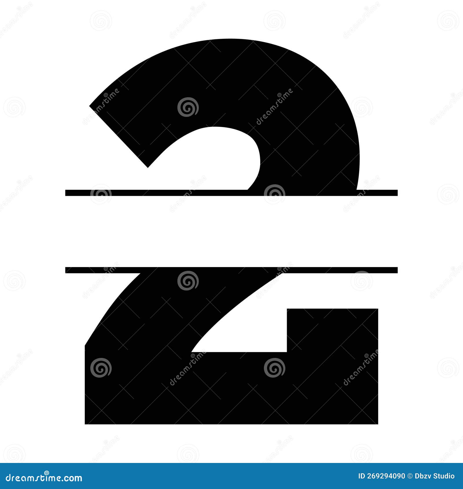 Two Monogram, Split Name Frame on the White Background. Isolated ...