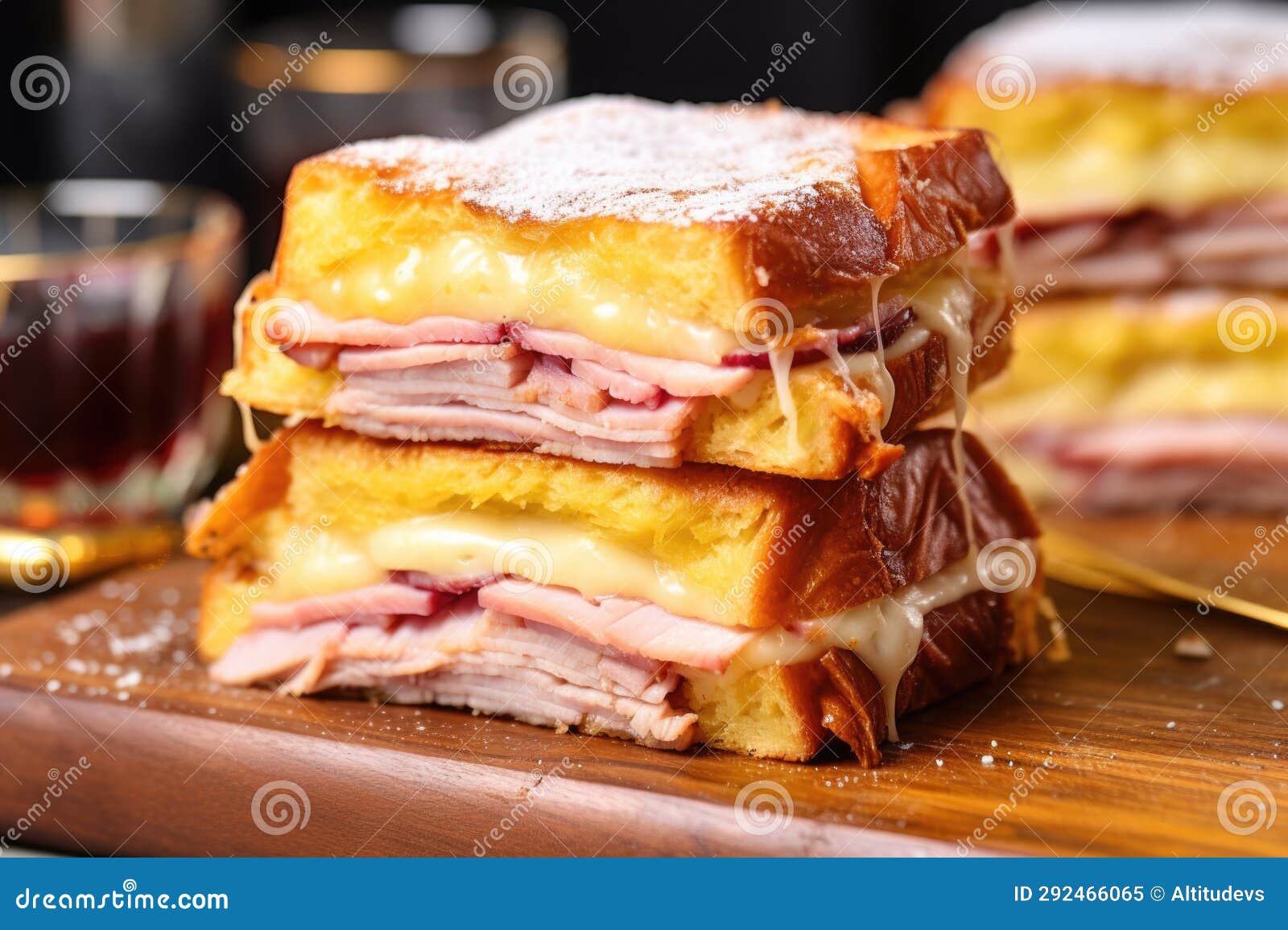 Two Monte Cristo Sandwiches Stacked on Each Other Stock Image - Image ...