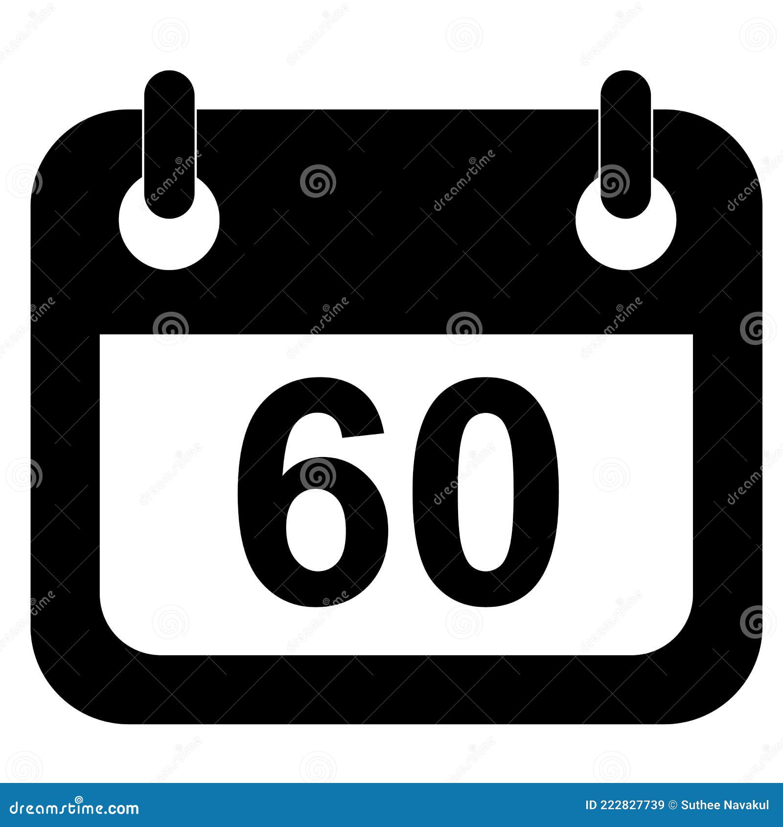 Two Months Icon on White Background. 60 Days Sign. Flat Style Stock ...