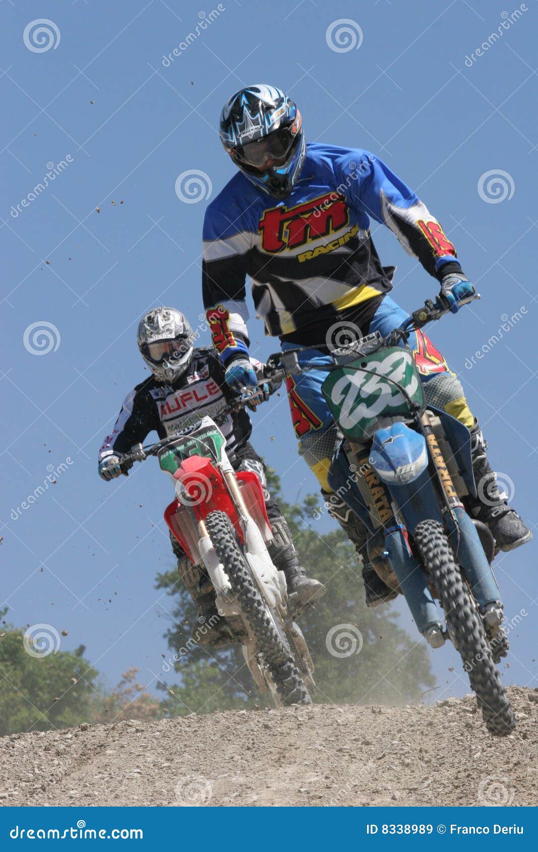 Two motocross in jump editorial stock image. Image of freeride - 8338989