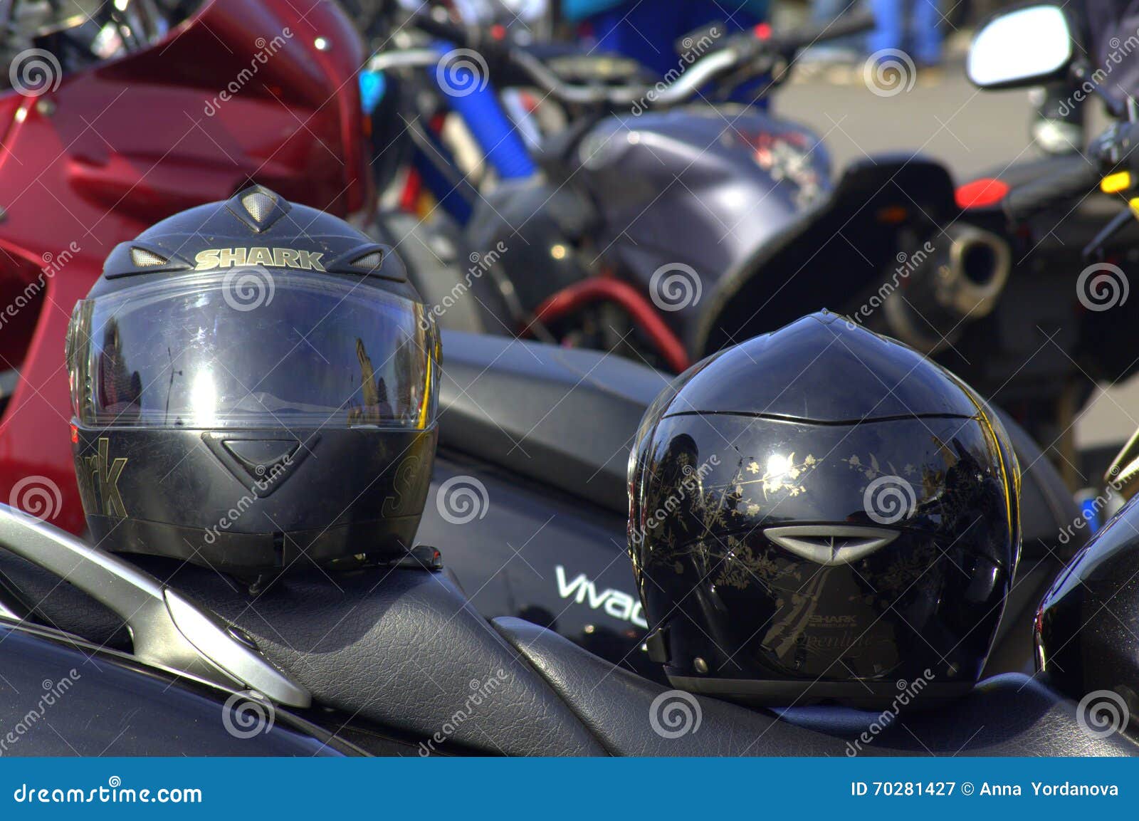 Two motorcycle helmets editorial photography. Image of security - 70281427
