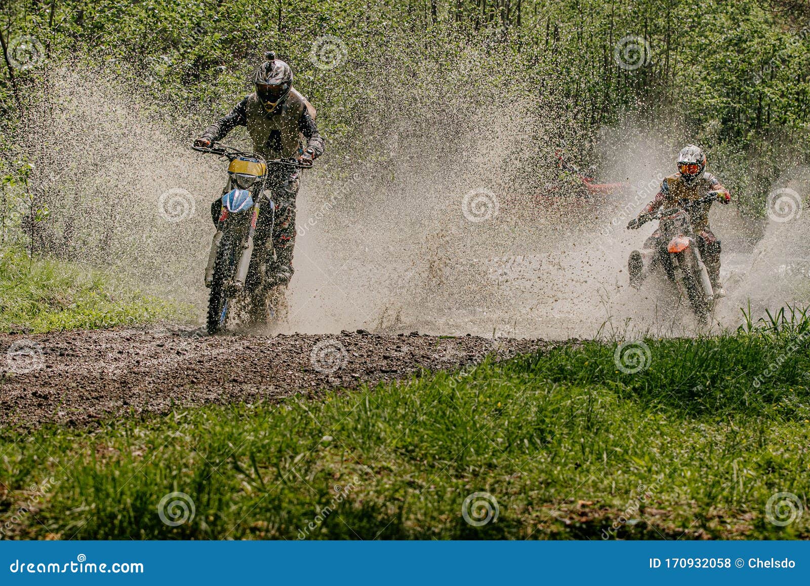 Two Motorcycle Riders Riding on Trail Editorial Stock Photo - Image of ...