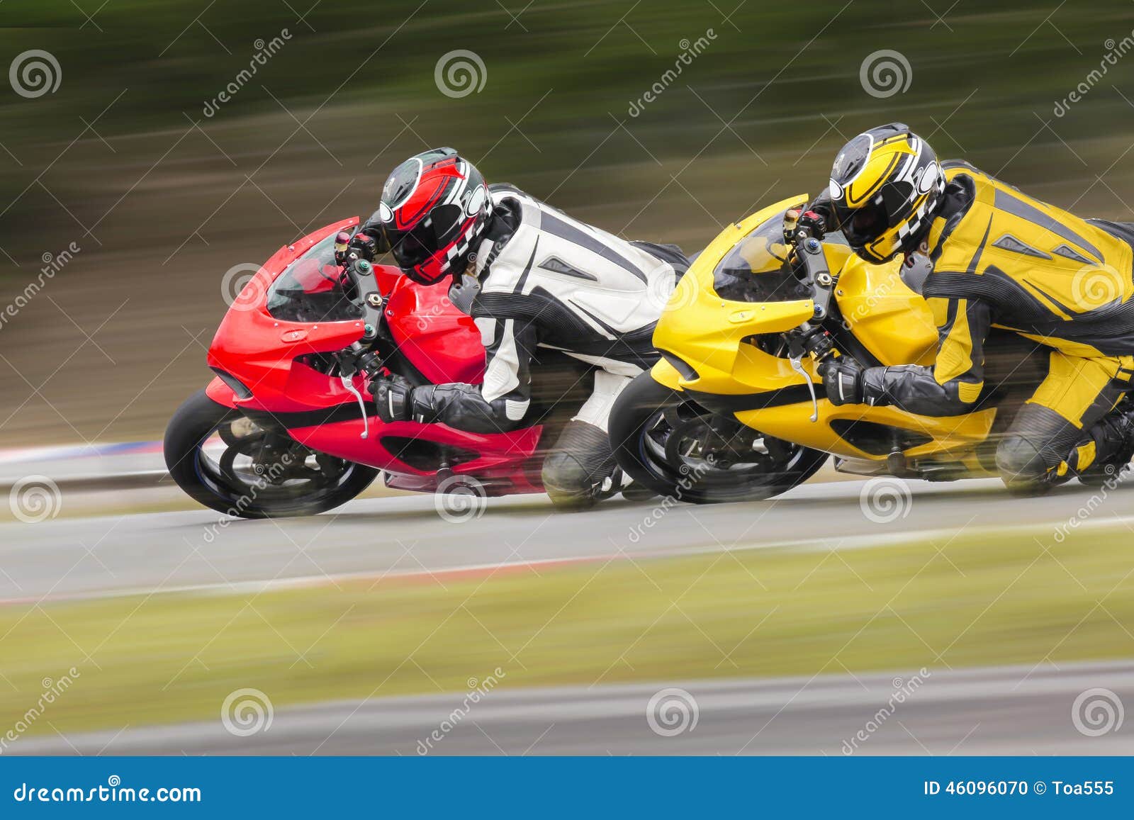 Two motorcycle on track stock photo. Image of racer, motorcycle - 46096070