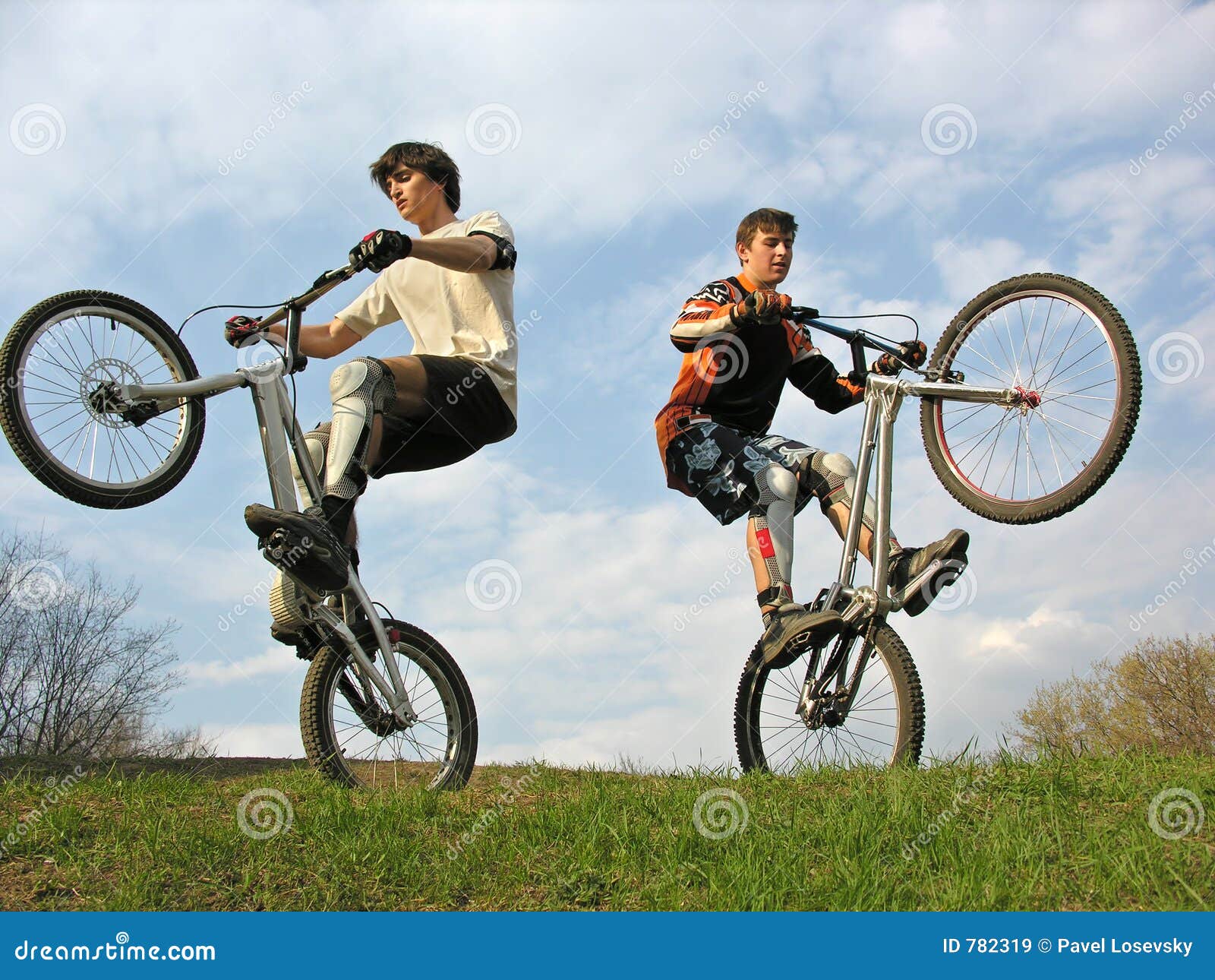 Two Mountain Bikers stock image. Image of male, bicycle - 782319