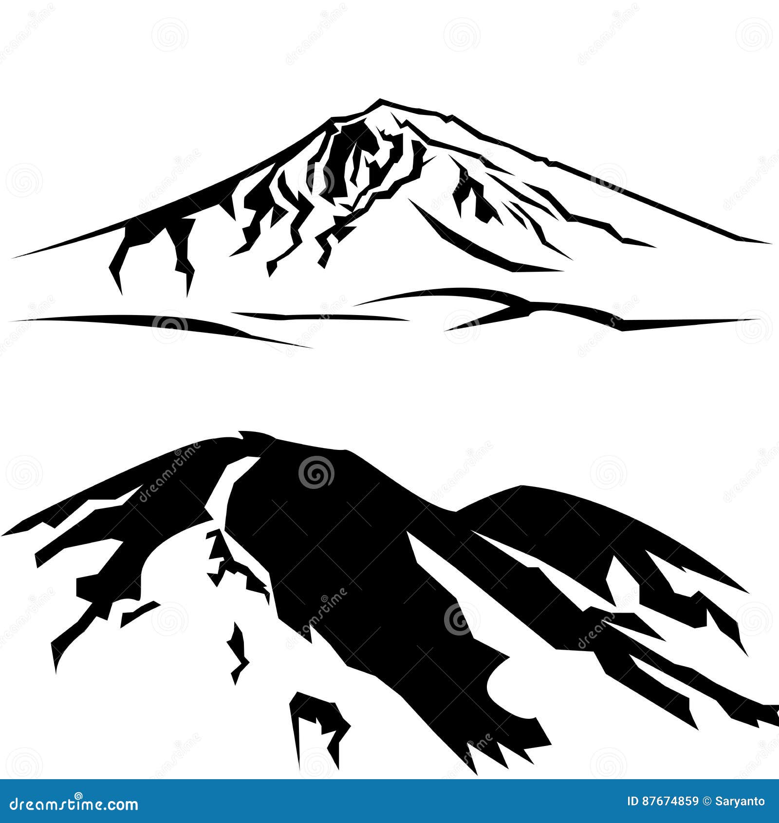 Two mountains stock vector. Illustration of logo, abstract - 87674859