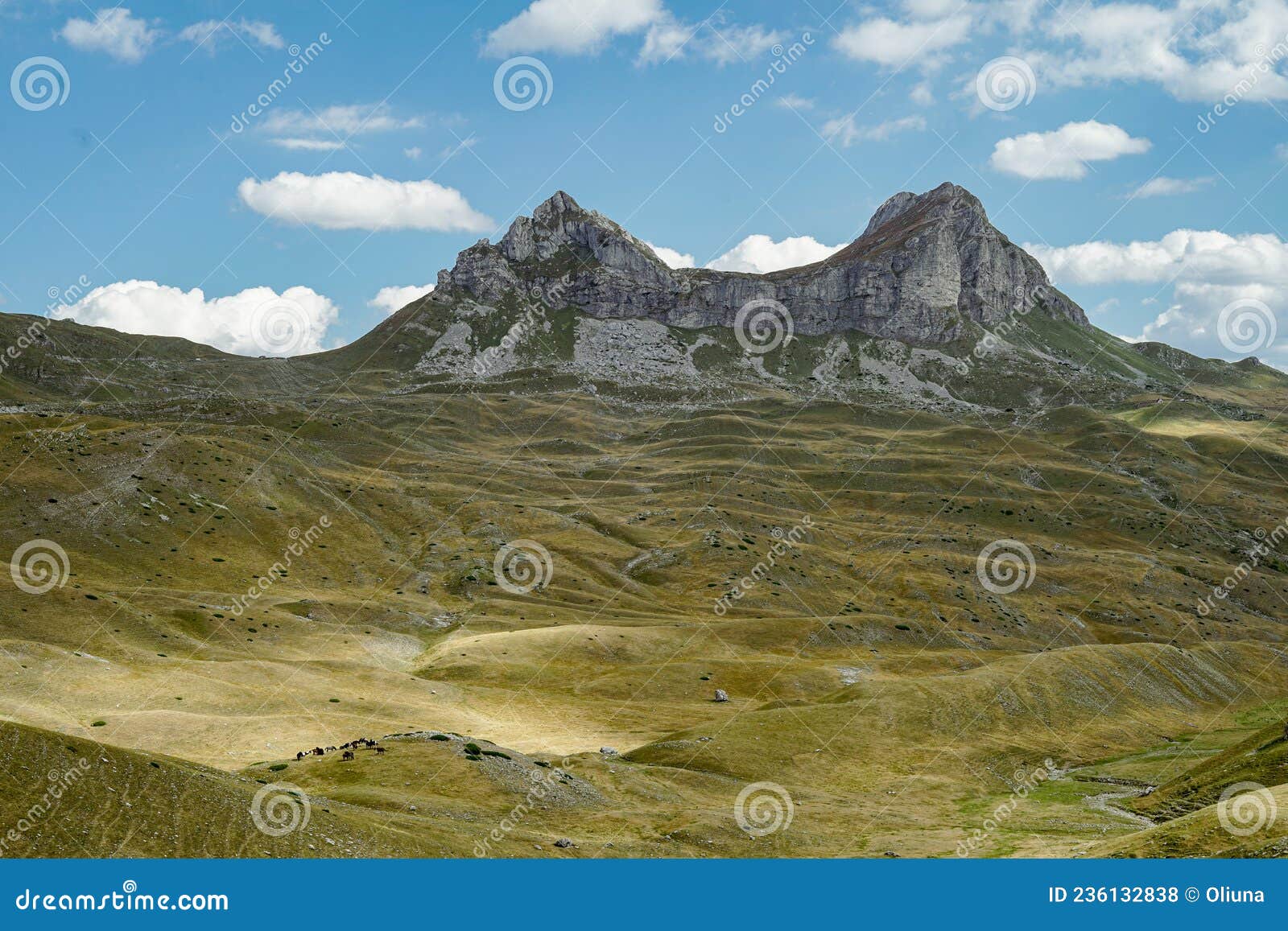 Two Mountains Form a Saddle Stock Photo - Image of mountain, scenery ...
