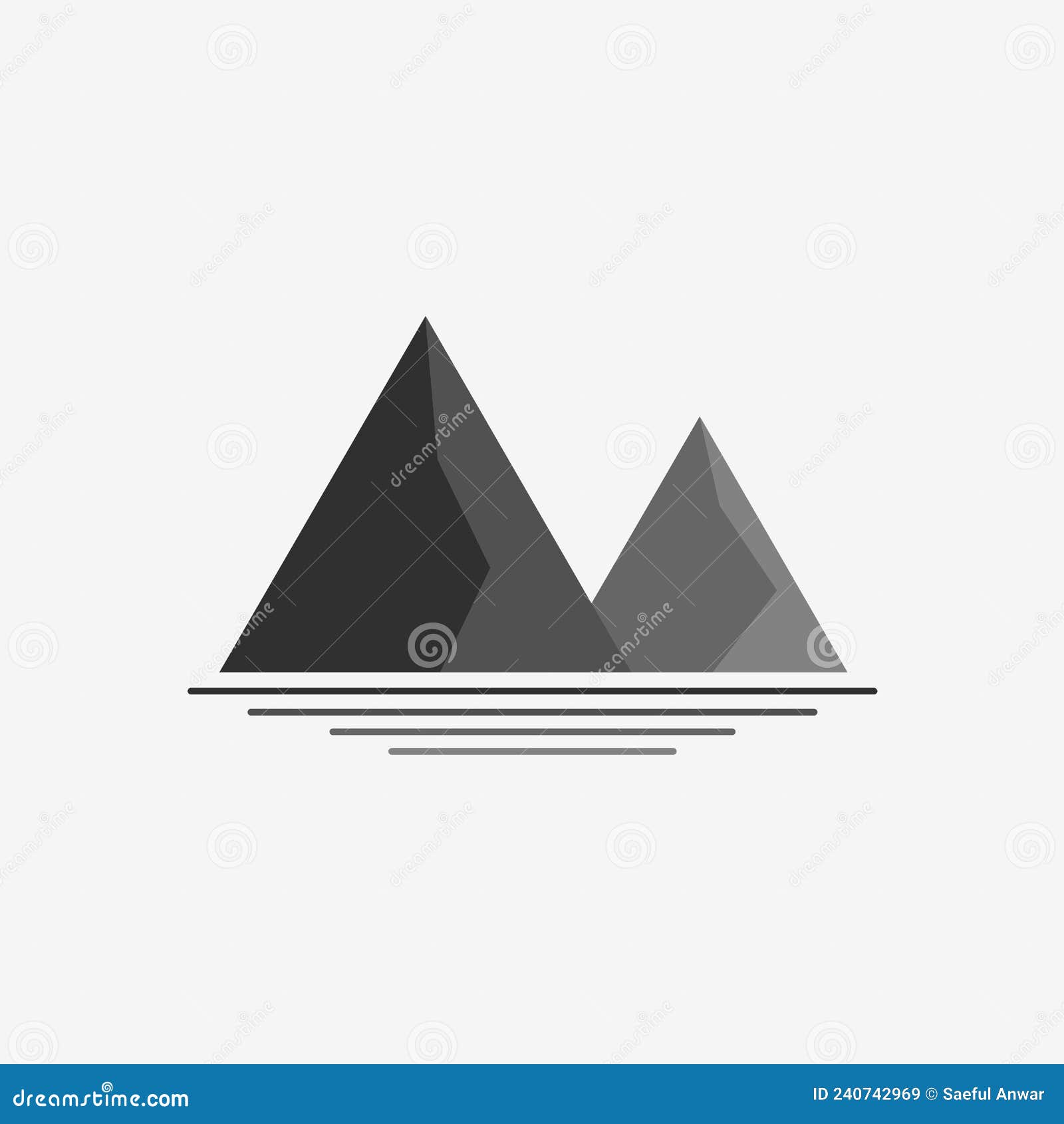 Two mountains logo stock vector. Illustration of simple - 240742969