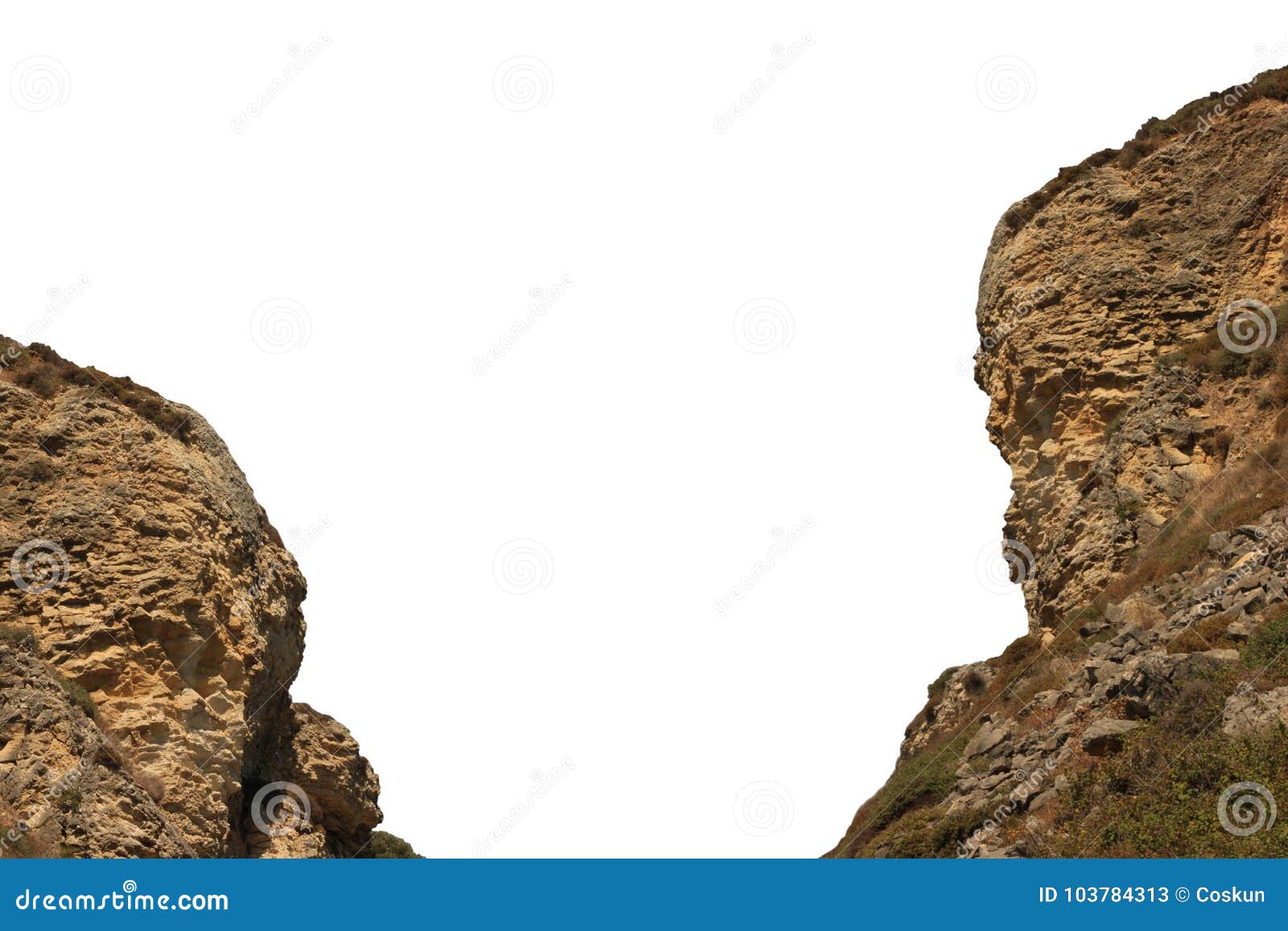 Two Mountains on a White Background Stock Image - Image of nature ...