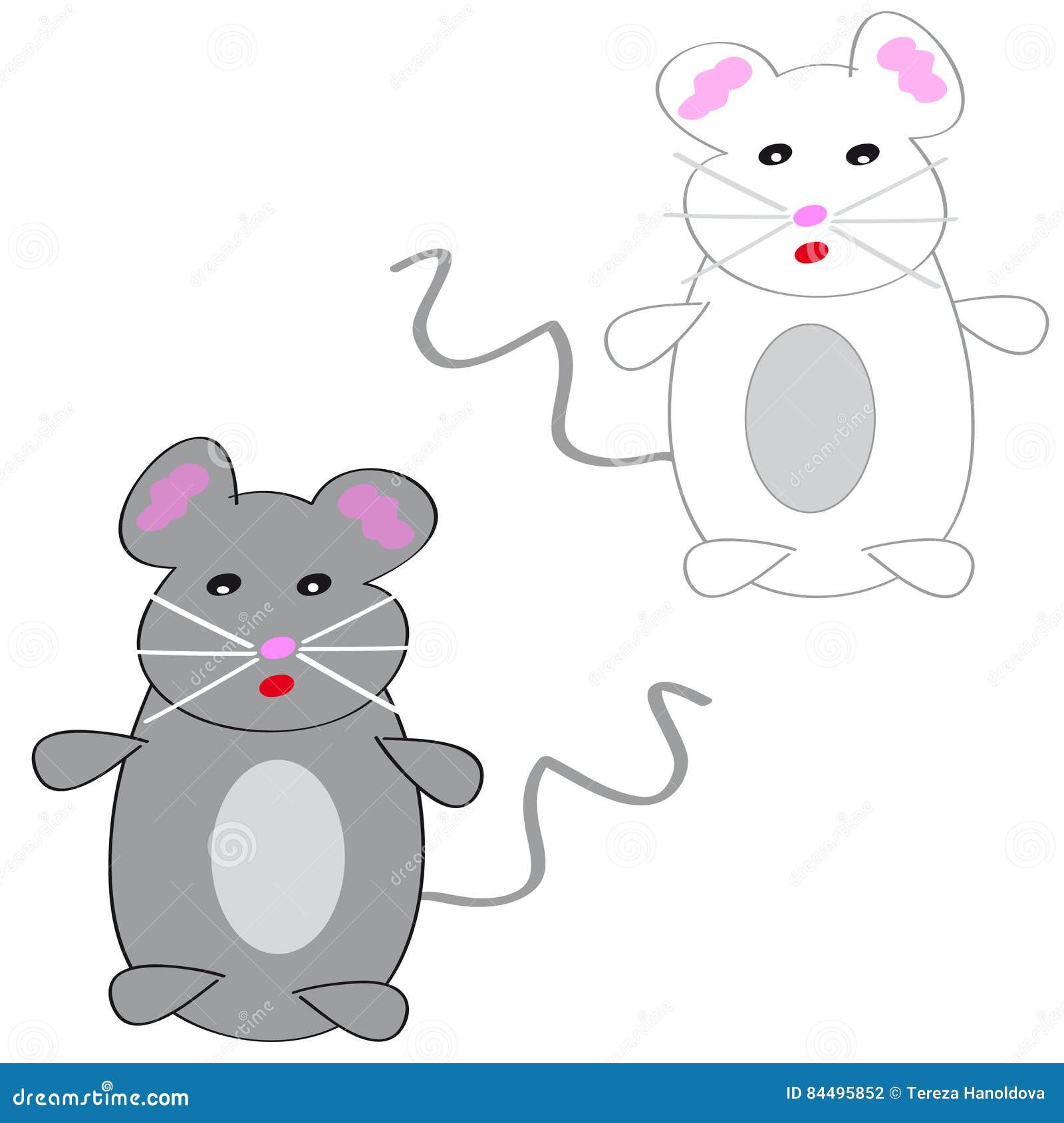 Two Mouses on White Background Stock Vector - Illustration of rodent ...
