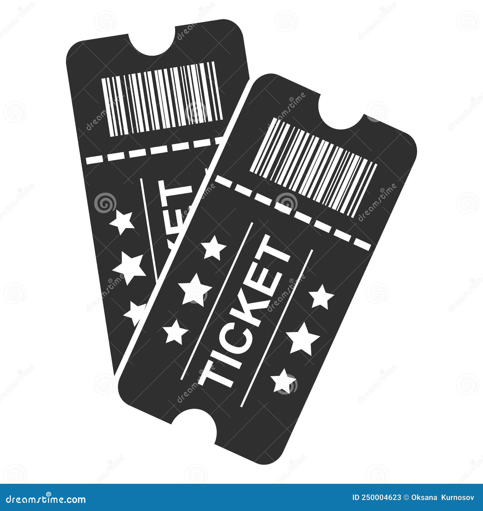 Two Movie Tickets. Vector Illustration Isolated on White Background ...